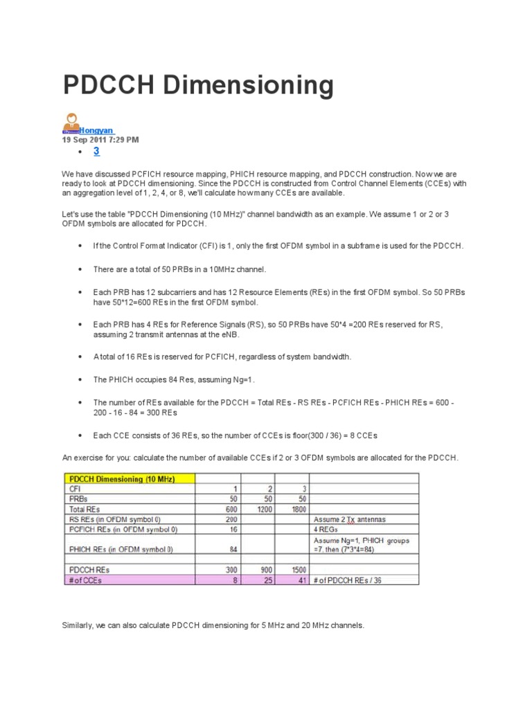 PDCCH | PDF | Orthogonal Frequency Division Multiplexing | Lte (Telecommunication)