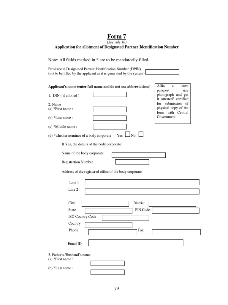 Application for Designated Partner Identification Number | PDF ...