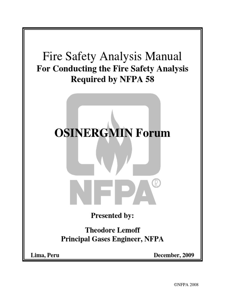 Fire Safety Analysis Manual: Osinergmin Forum | PDF