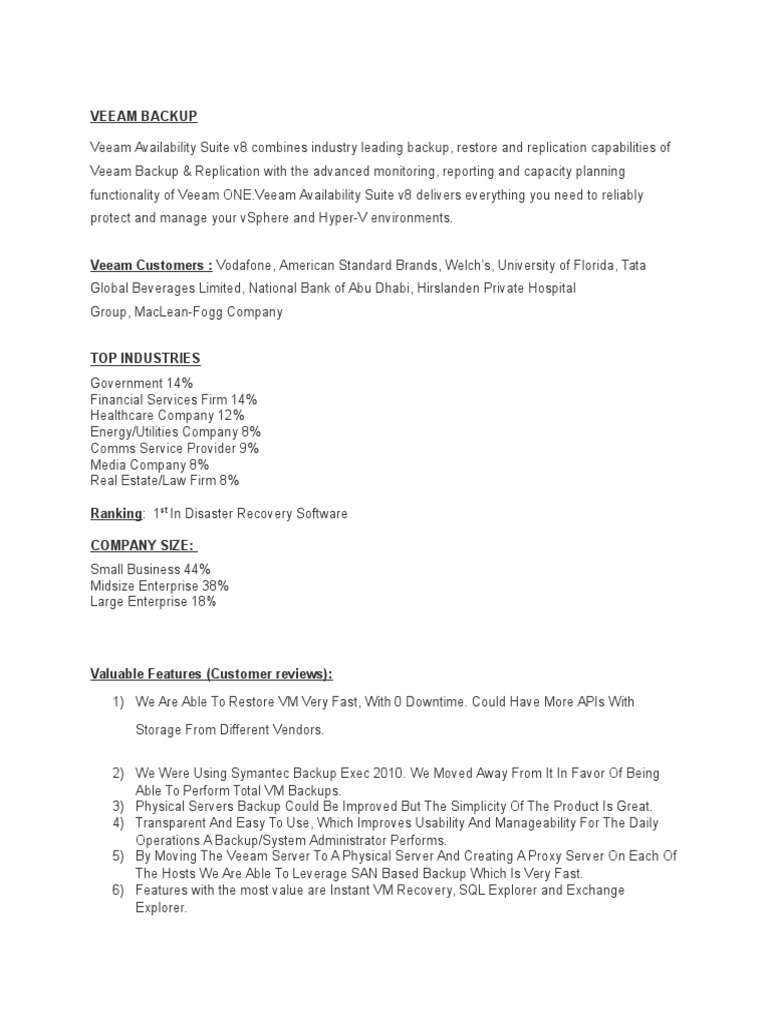 Veeam Backup | PDF | Backup | Virtual Machine