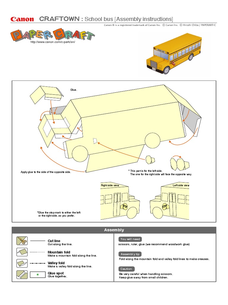 School Bus (Assembly Instructions) : Glue | PDF