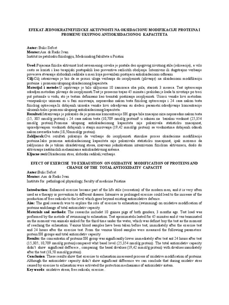 Abstrakt Za Kongres Nedicinskih Nauka | PDF