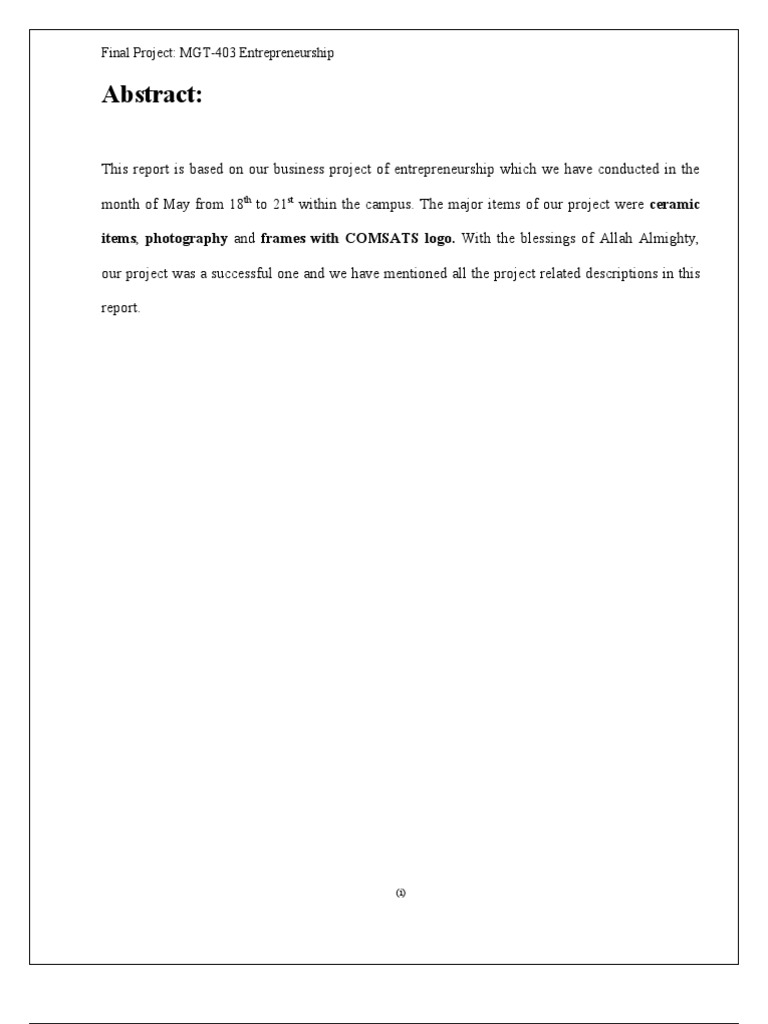 E-Ship Project Report | PDF | Entrepreneurship | Net Income