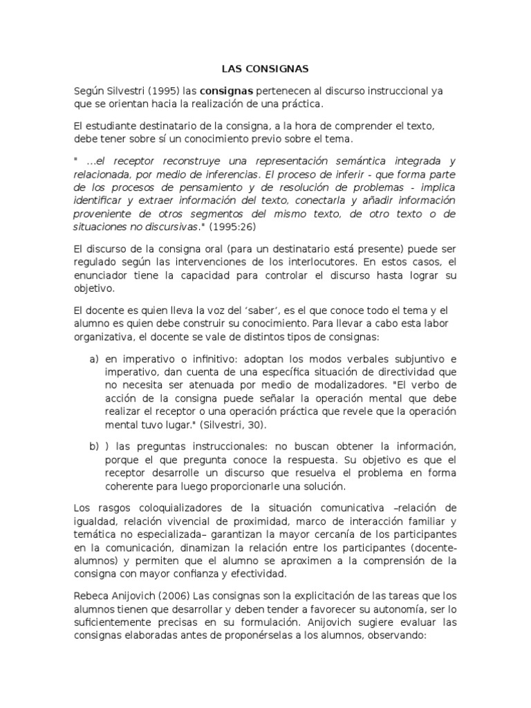 Las Consignas | PDF | Información | Aprendizaje