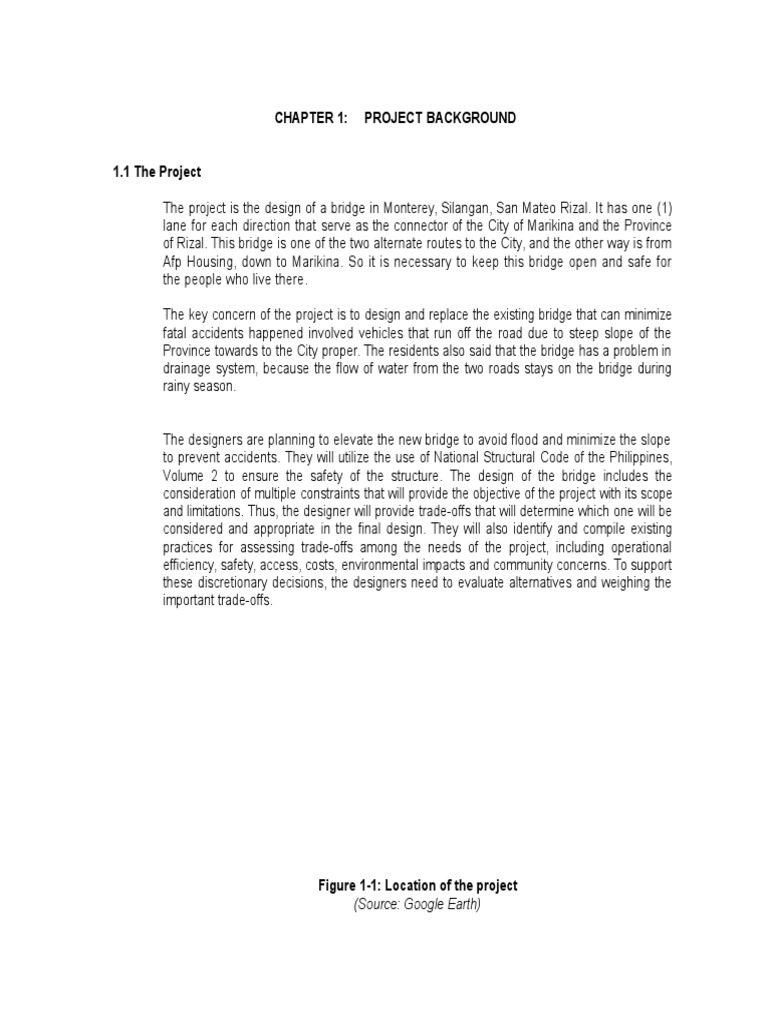 Chapter 1: Project Background: (Source: Google Earth) | PDF | Project ...