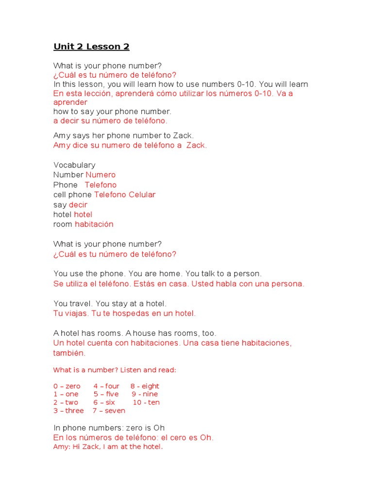 Unit 2 Lesson 2 | PDF