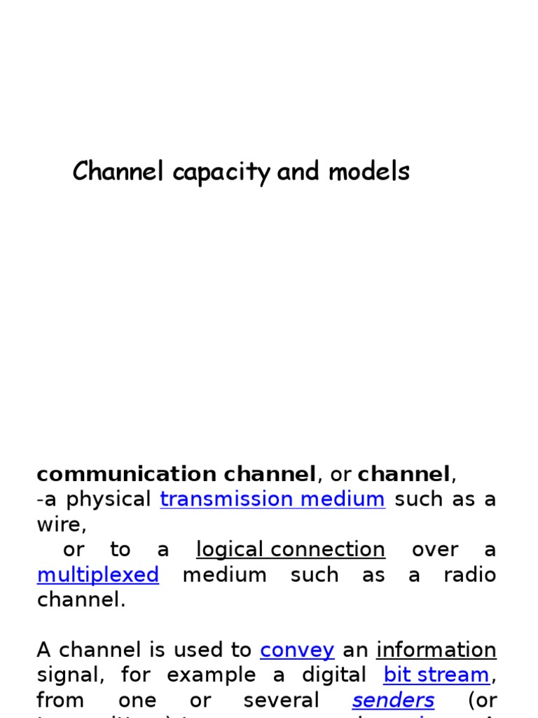 Channel Capacity in Digital Communication | PDF | Statistics | Applied ...