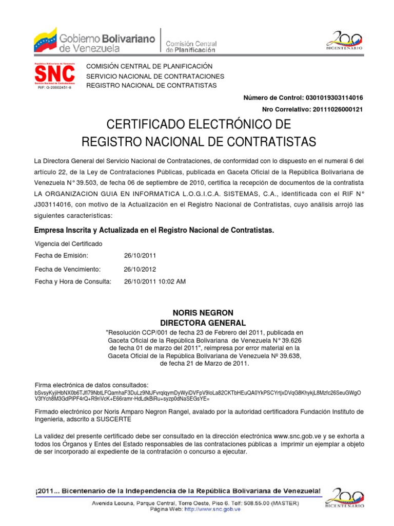 Certificado RNC PDF | PDF