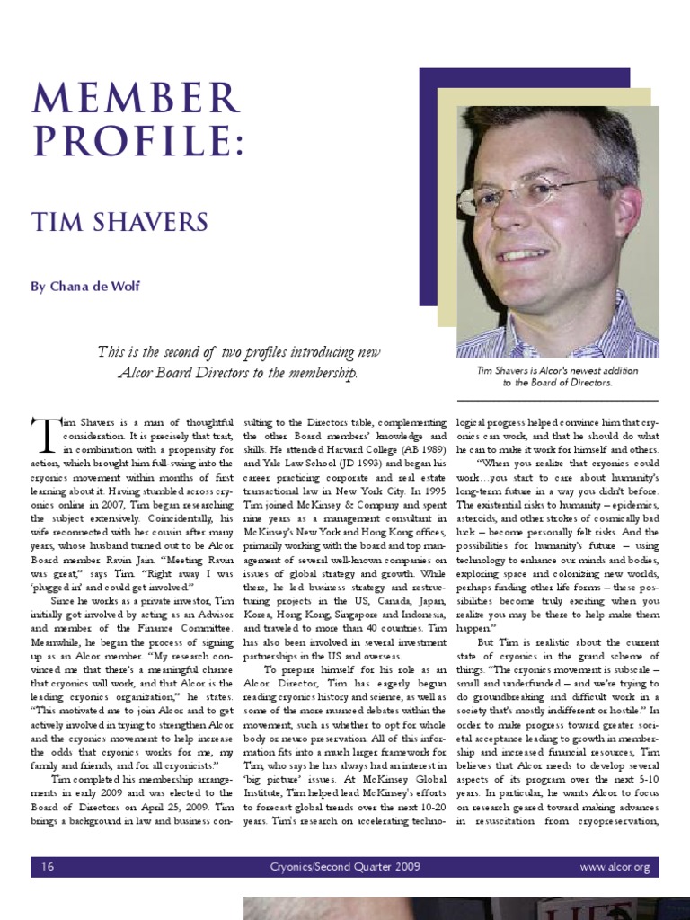 Tim Shavers Profile | PDF | Social Science