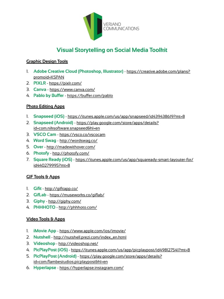 Visual Storytelling Toolkit | PDF