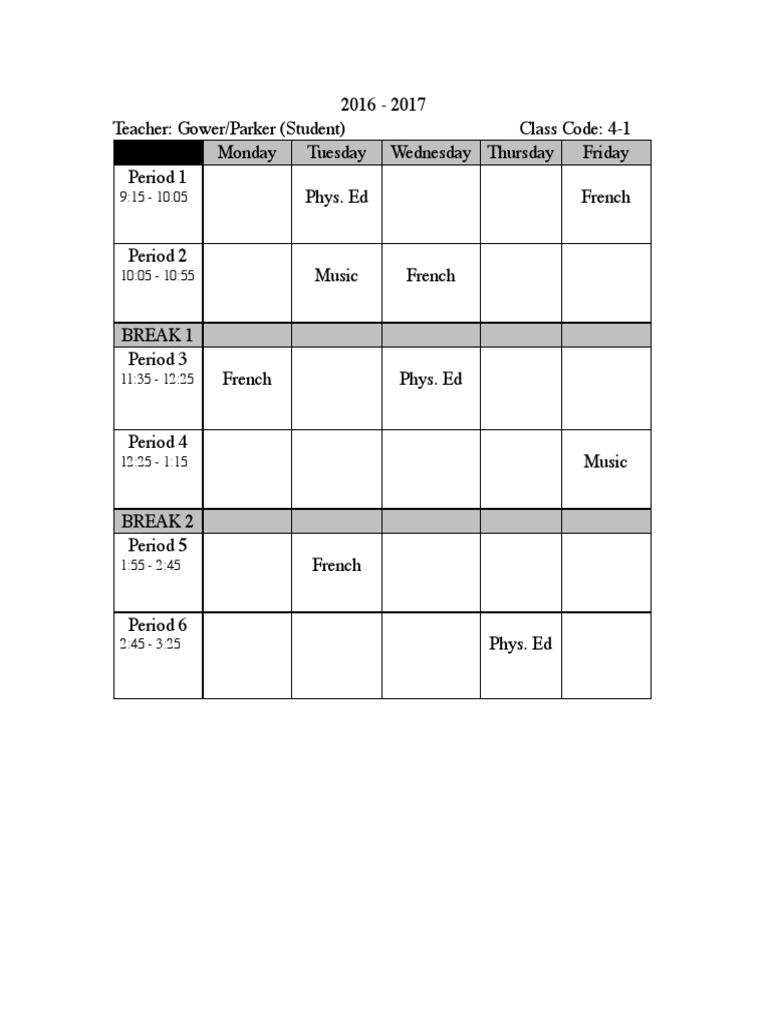 Basic Schedule | PDF