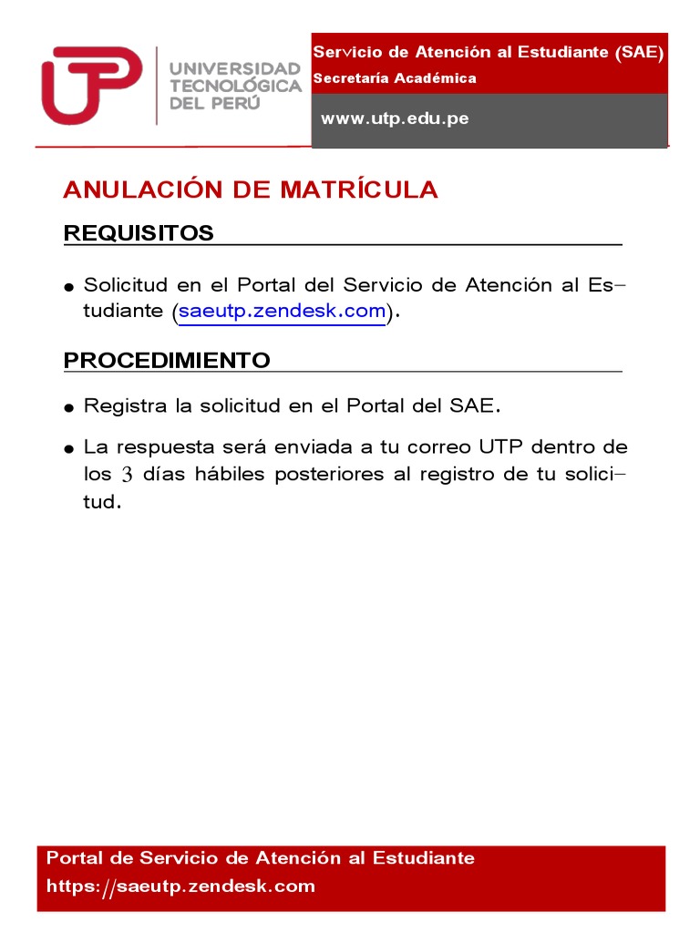 Anulacion de Matricula | PDF
