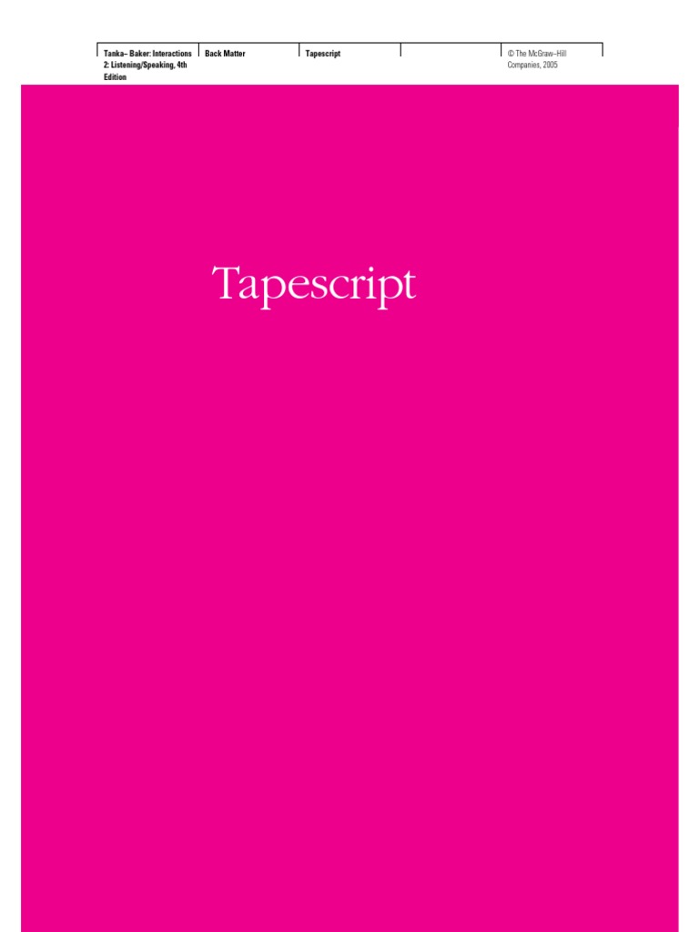 Tape Script | PDF | Teaching Assistant | Burglary