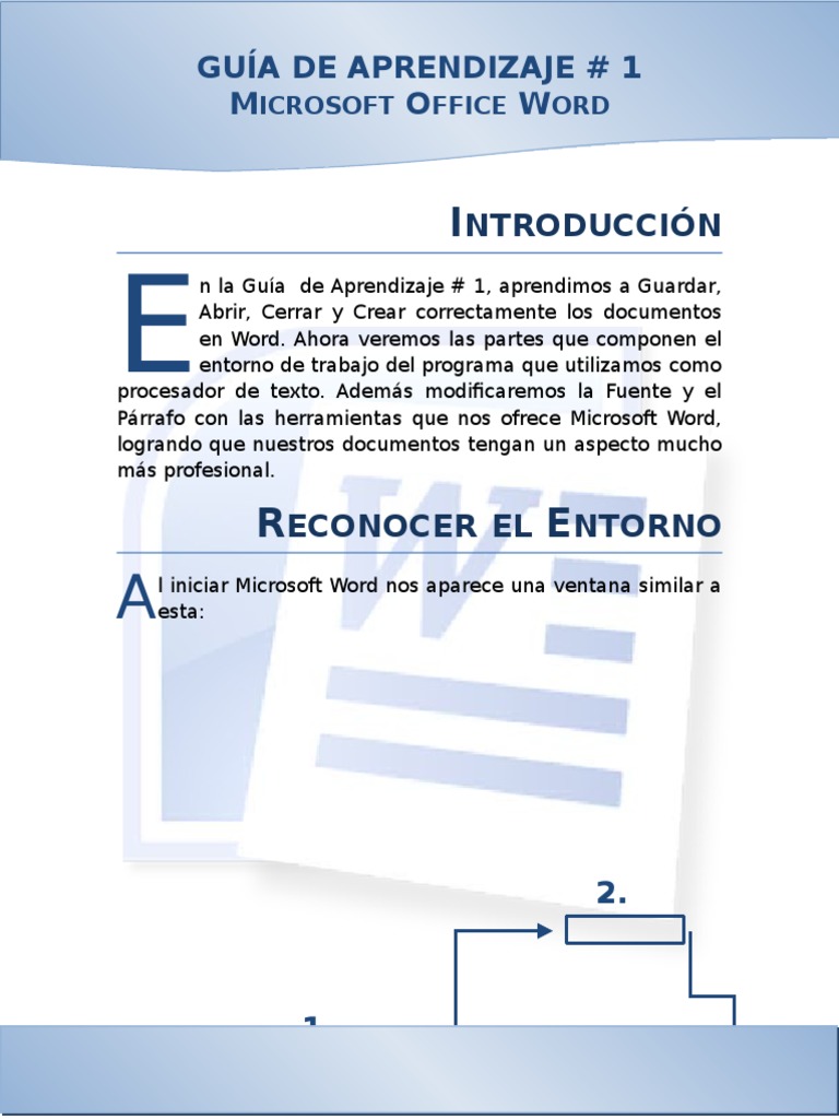 Guía de Aprendizaje Word # 1 | PDF | Microsoft Word | Microsoft Office