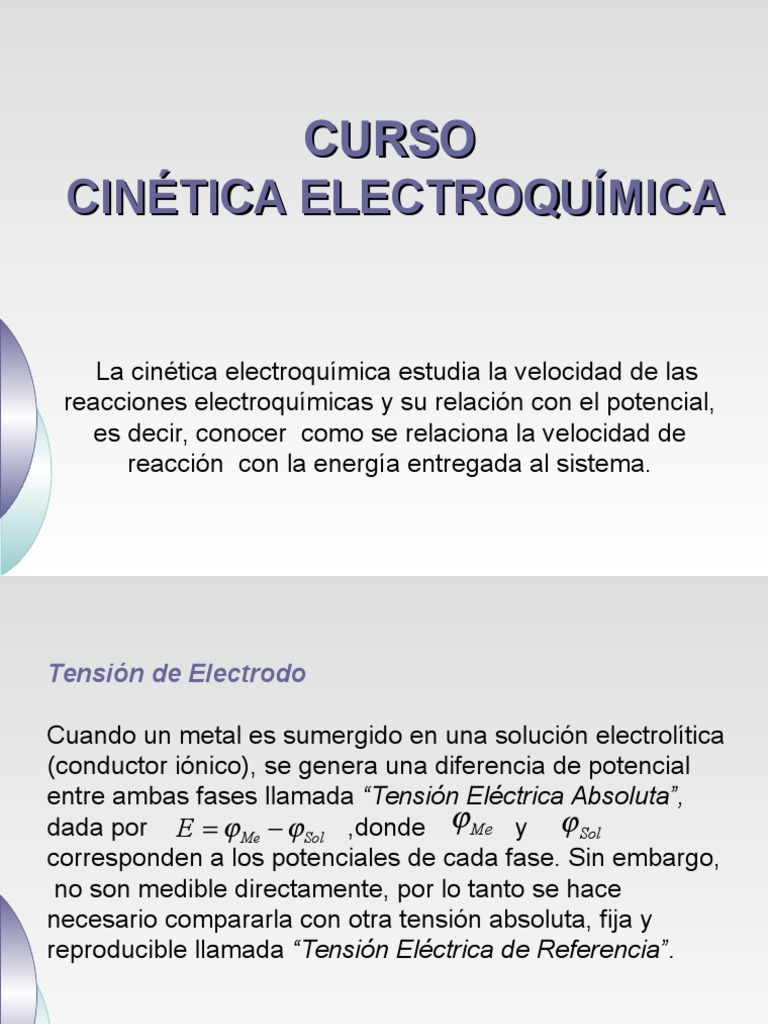 Curso Cinetica Electroquimica Base | PDF | Electroquímica | Equilibrio químico