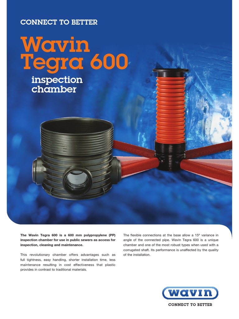 Wavin Tegra 600 Data Sheet | Sanitary Sewer | Pipe (Fluid Conveyance)