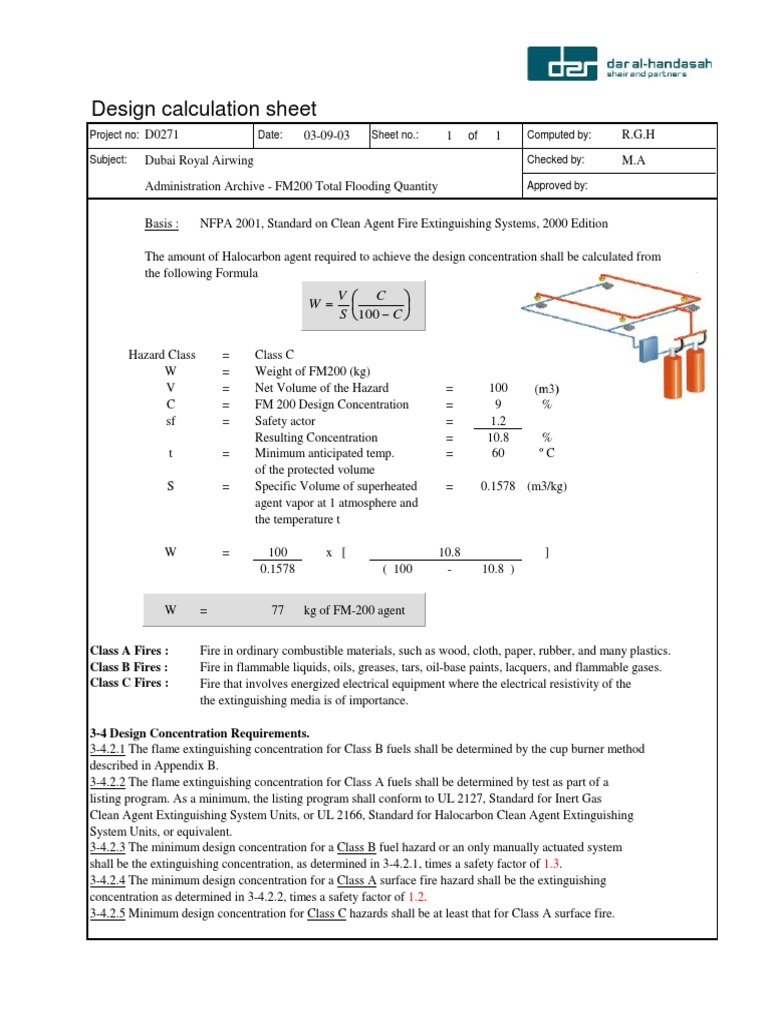 Fm200 Calculator | PDF | Fires | Chemical Process Engineering