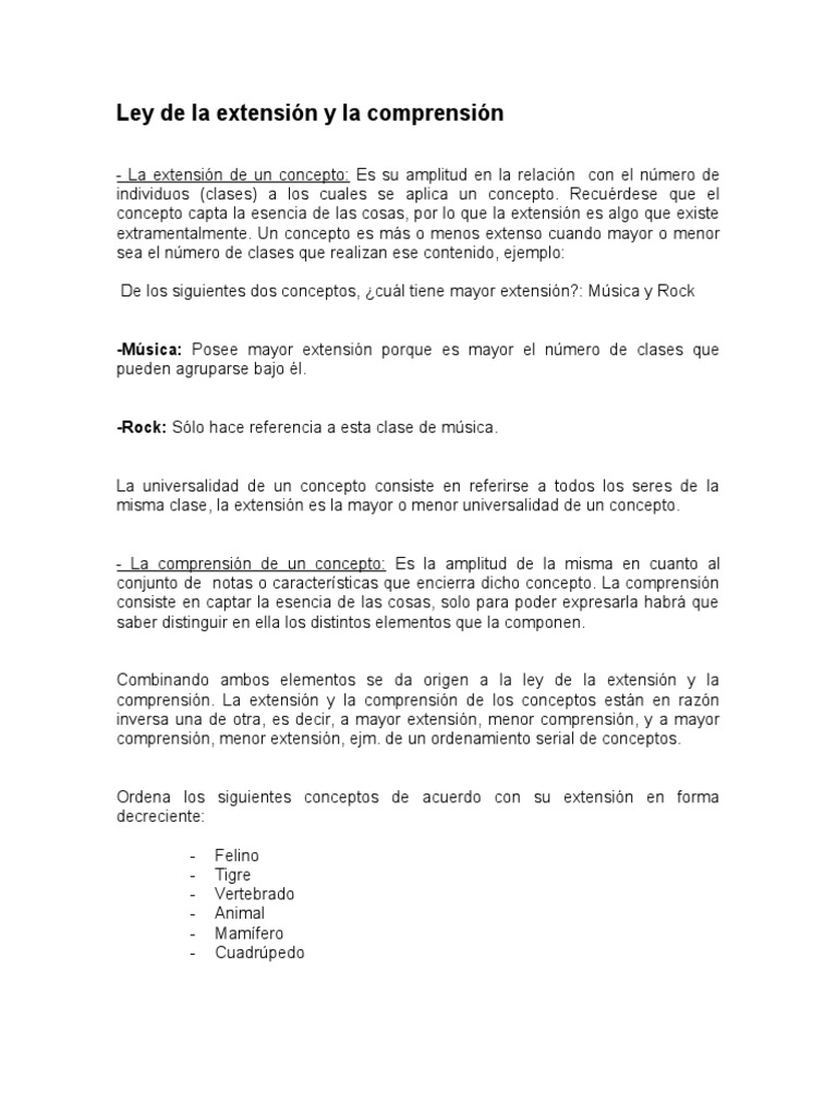 Ley de La Extensión y La Comprensión | PDF