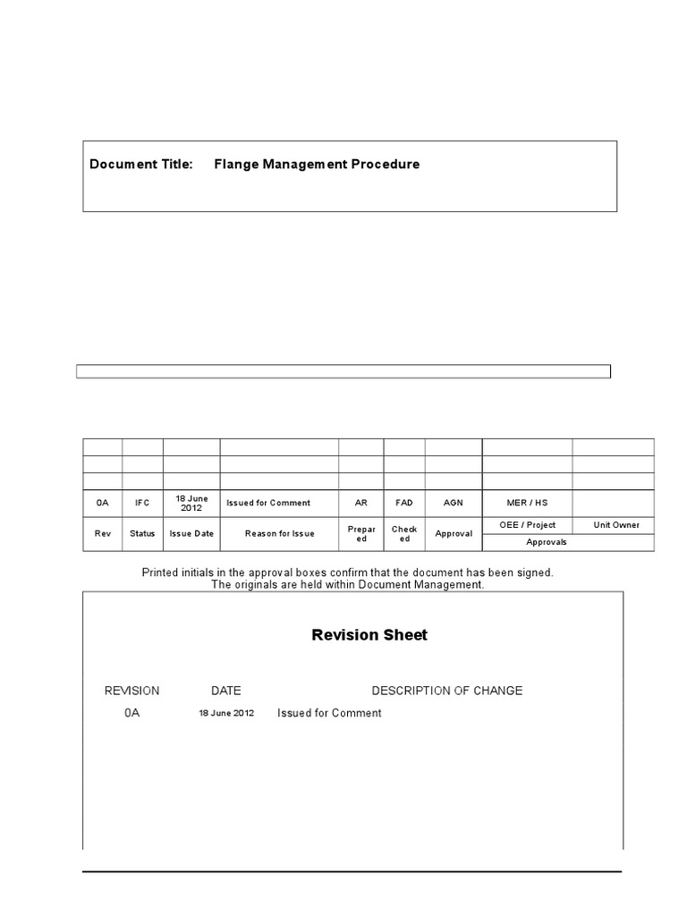 Flange Management Procedure | Screw | Mechanical Engineering
