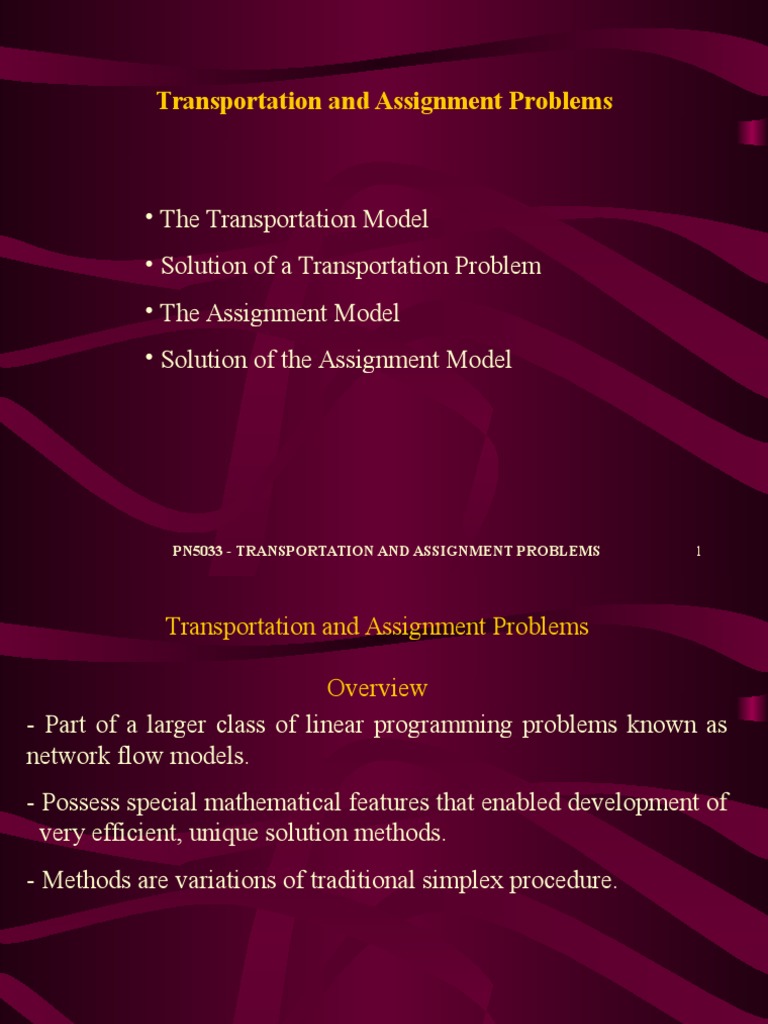 Transportation Problem-1 | PDF | Mathematical Optimization | Linear Programming