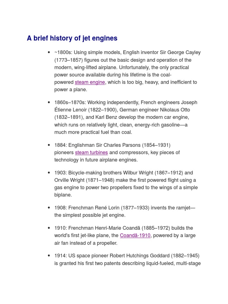 History of Jet Engine Development | PDF | Jet Engine | Airplane