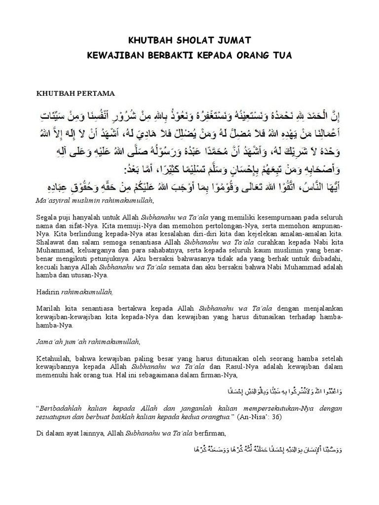 Khutbah Sholat Jumat | PDF