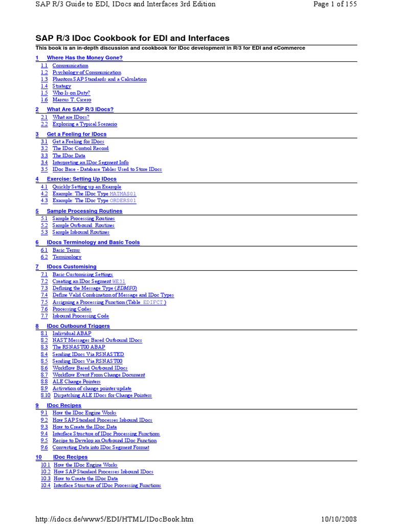 SAP R - 3 Guide To EDI, IDocs and Interfaces 3rd Edition | PDF ...