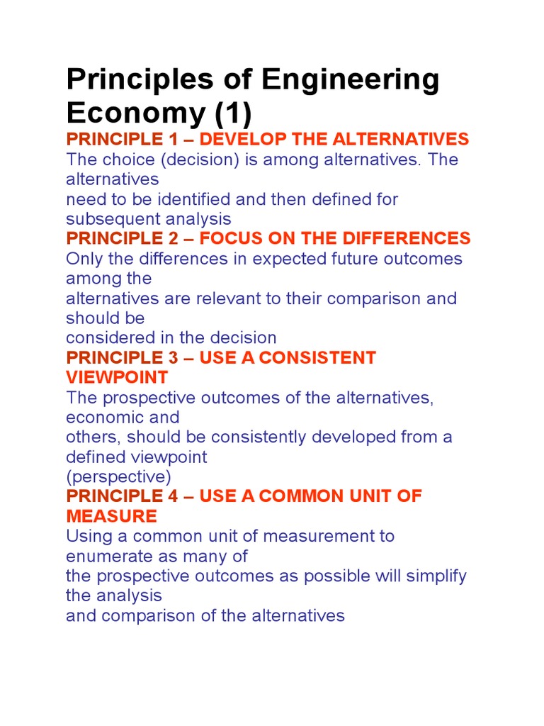 Principles of Engineering Economy