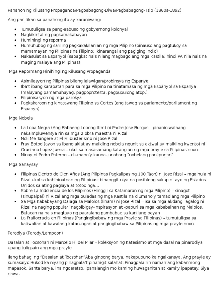 Panahon NG Kilusang Propaganda | PDF
