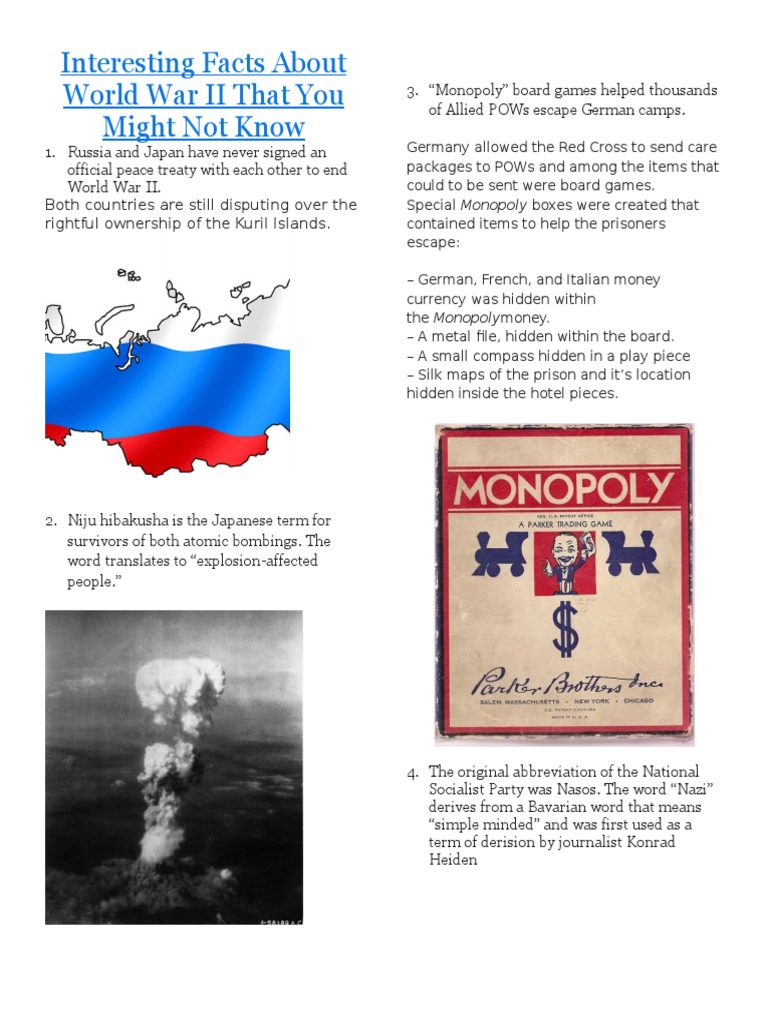 Fascinating WWII Facts You Didn't Know | PDF | World War II | Prisoner ...