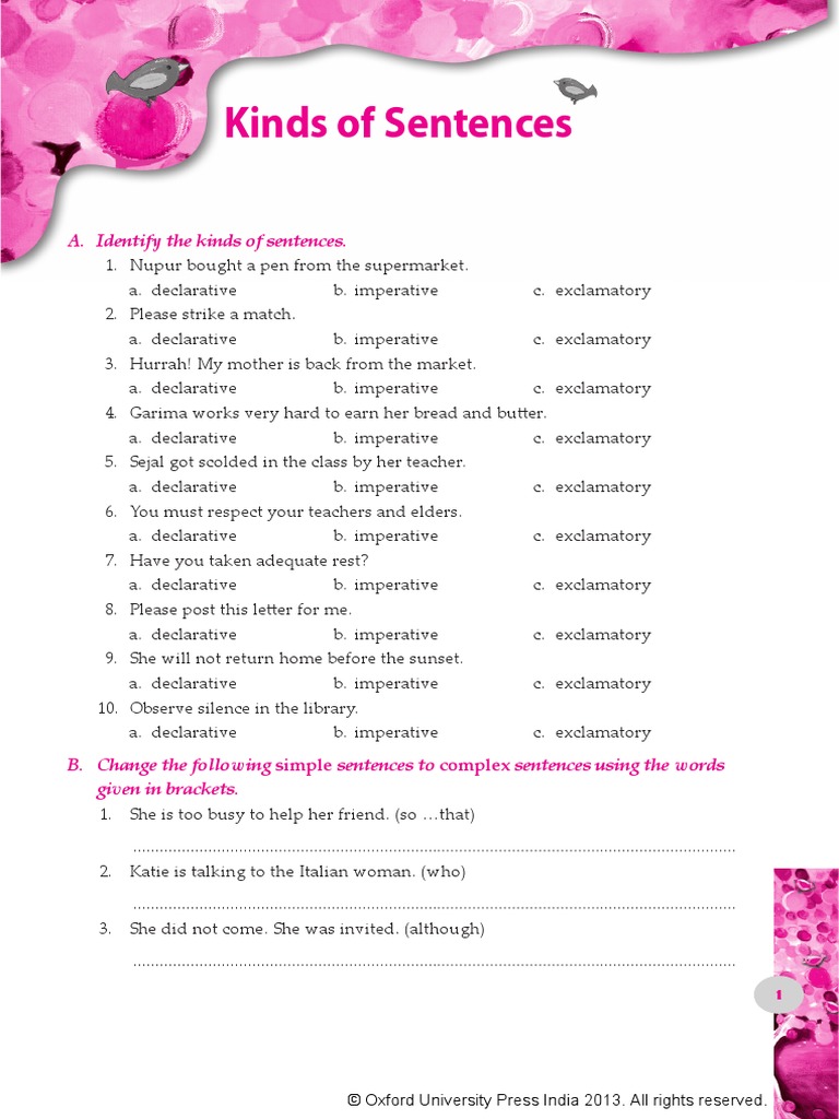 Kinds of Sentences | PDF | Language Arts & Discipline | Art