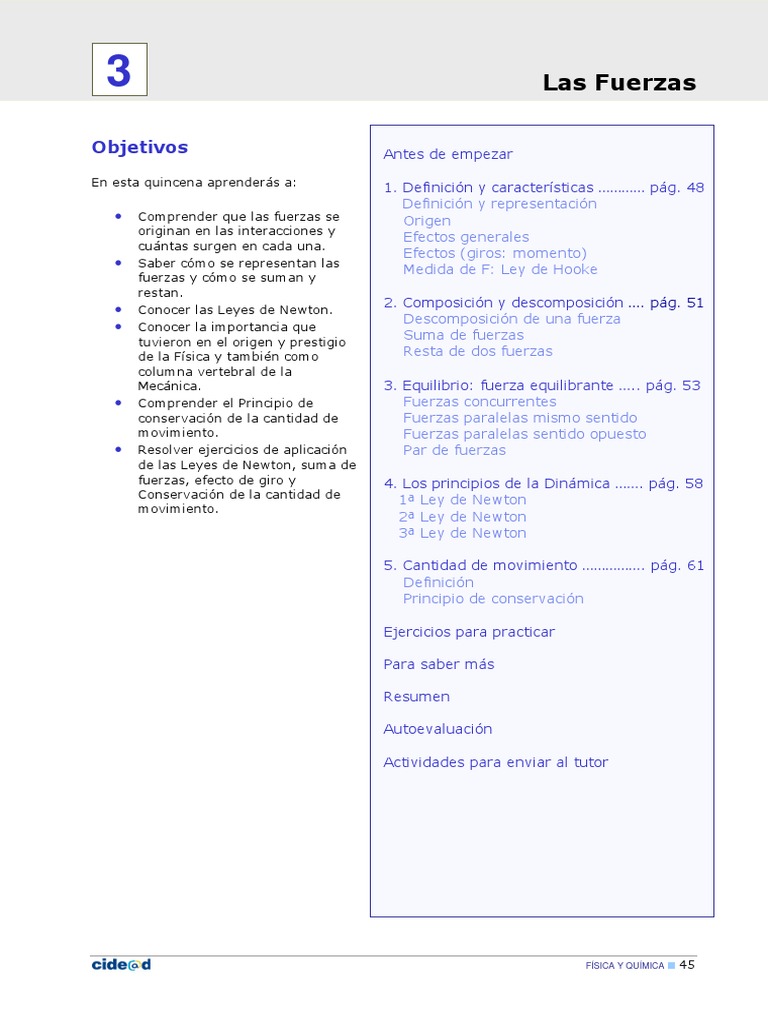 Tipos y Efectos de las Fuerzas | PDF | Las leyes del movimiento de ...