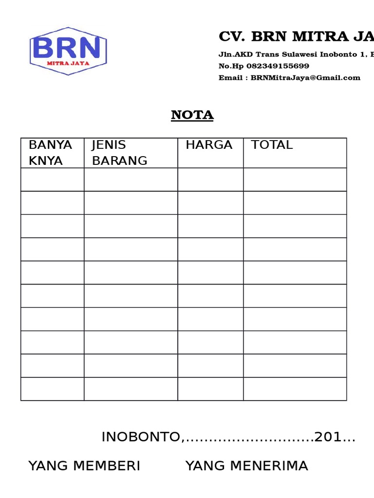 Nota Barang | PDF
