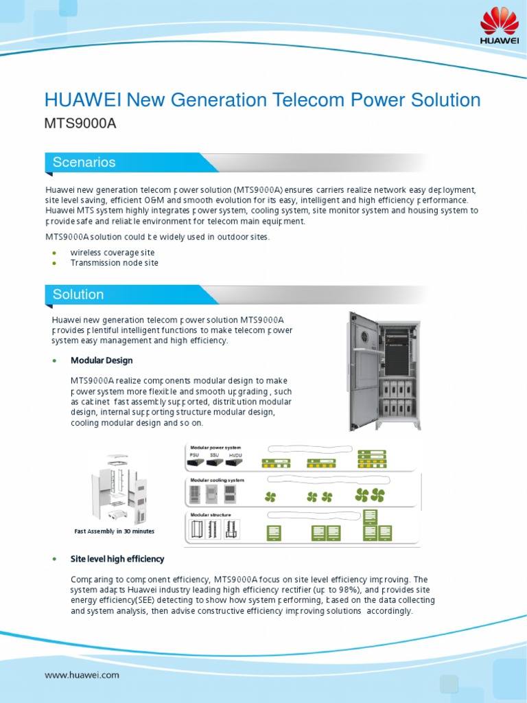 Huawei New Generation Telecom Power Solution MTS9000A | PDF | Rectifier ...