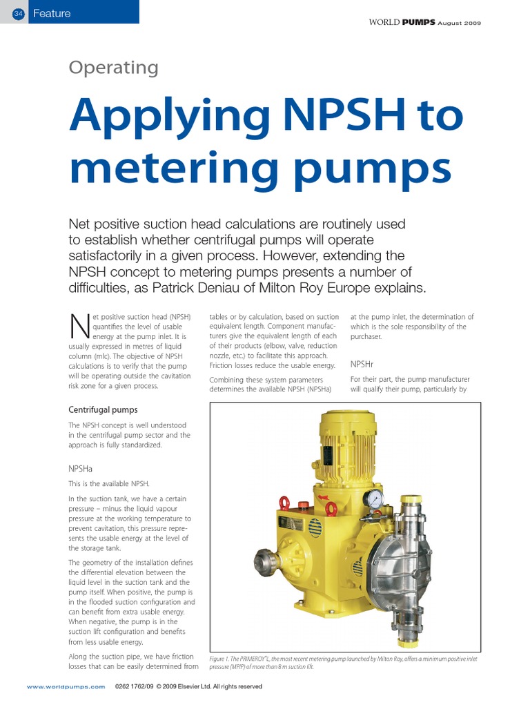 Applying-NPSH-to-metering-pumps - WORLD PUMPS PDF | PDF
