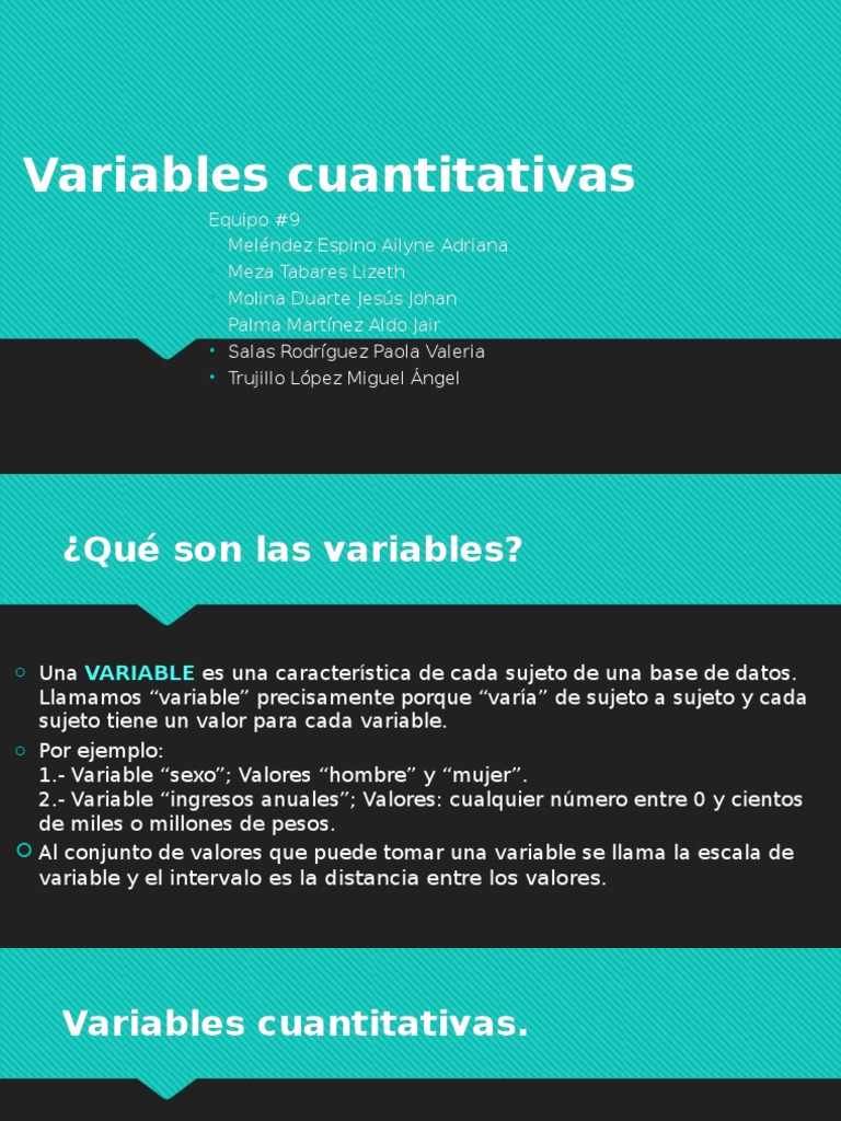 Variables Cuantitativas | PDF | Porcentaje | Medición