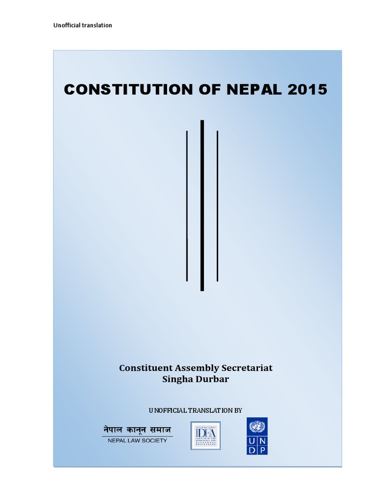 Constitution Of Nepal 2015 Unofficial Translation Pdf Citizenship