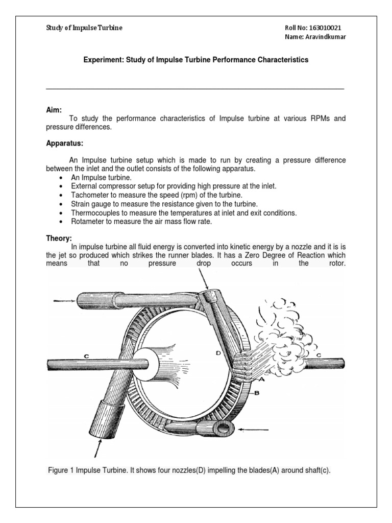 Impulse Turbine Experiment | PDF | Turbine | Energy Technology