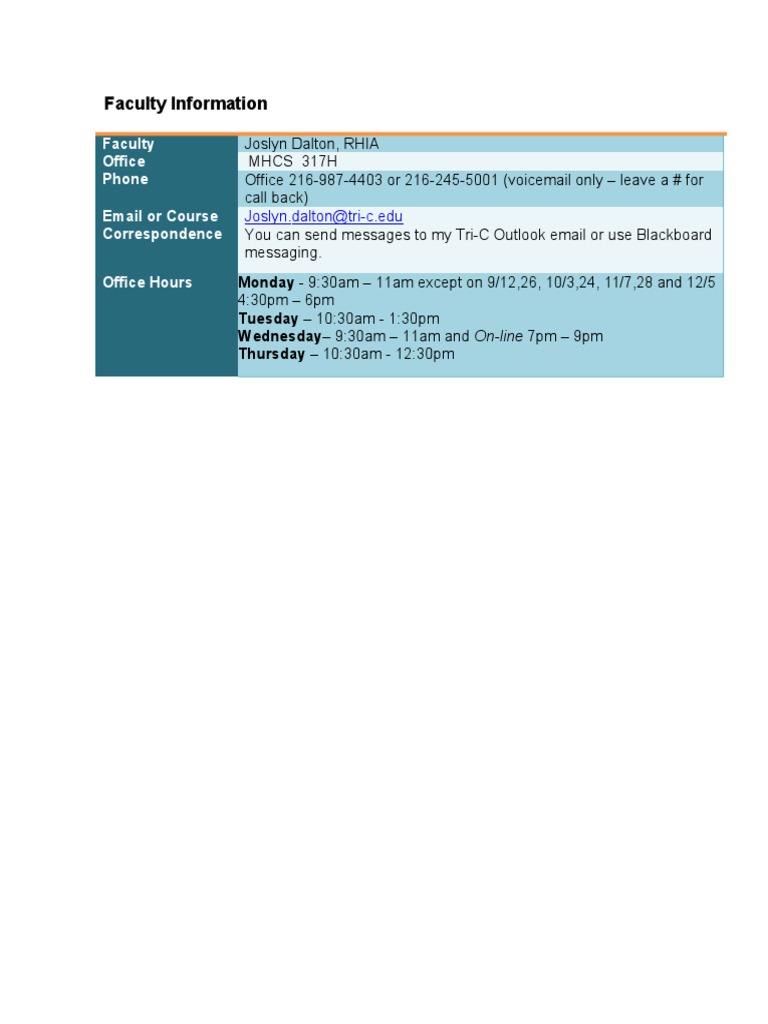 Faculty Information | PDF | Language Arts & Discipline | Wellness