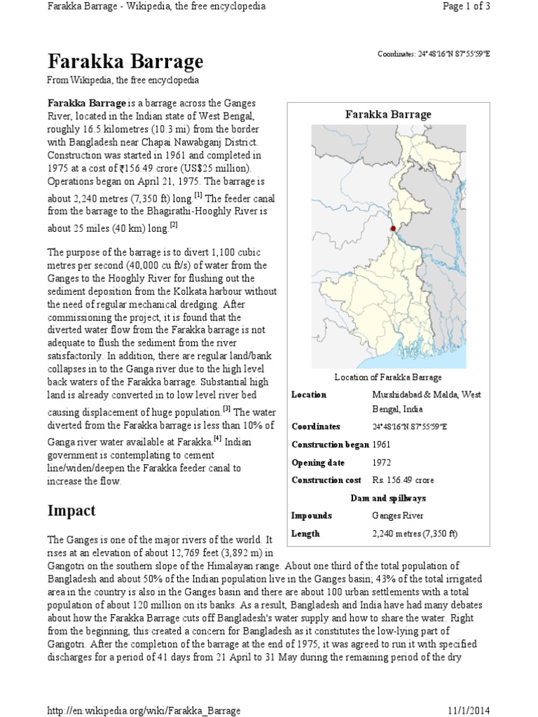 Farakka Barrage | Water And Politics | Hydrology