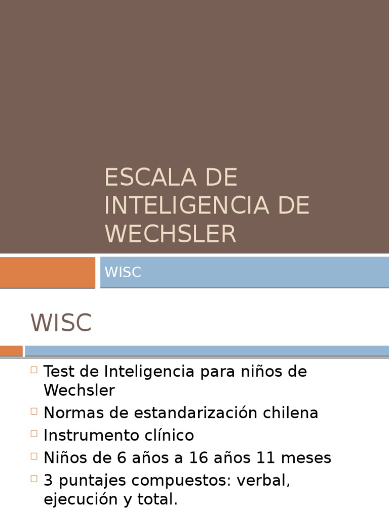 Escala de Inteligencia de Wechsler Wisc III