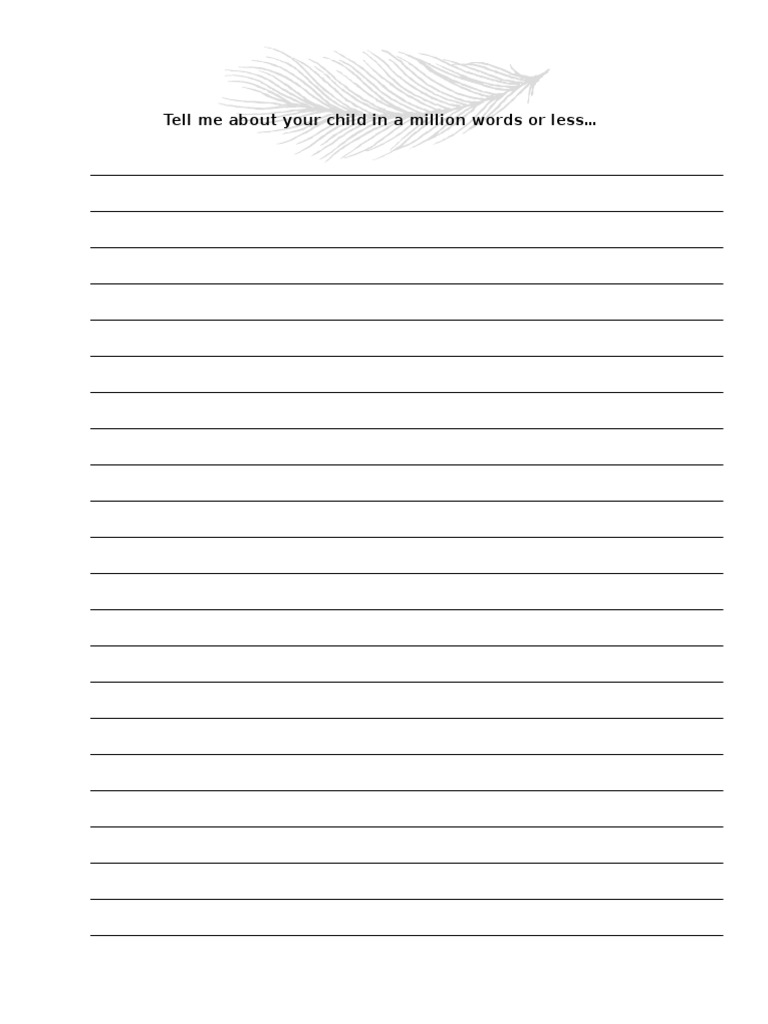 Tell Me About Your Child | PDF