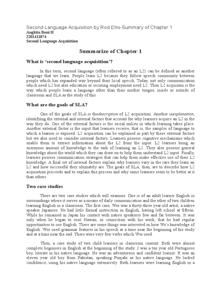 Second Language Acquisition by Rod Ellis | PDF | Second Language ...