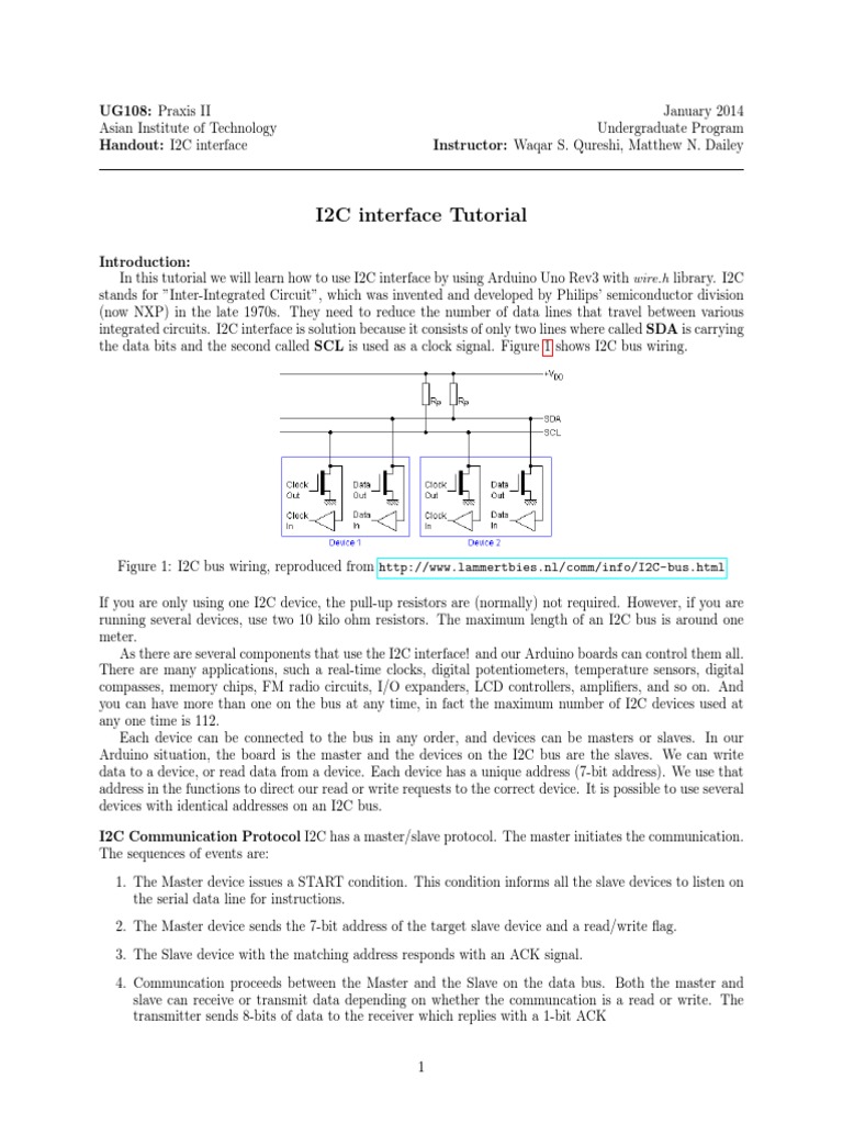 I2c Interface Tutorial Download Free Pdf Computer Data Computer