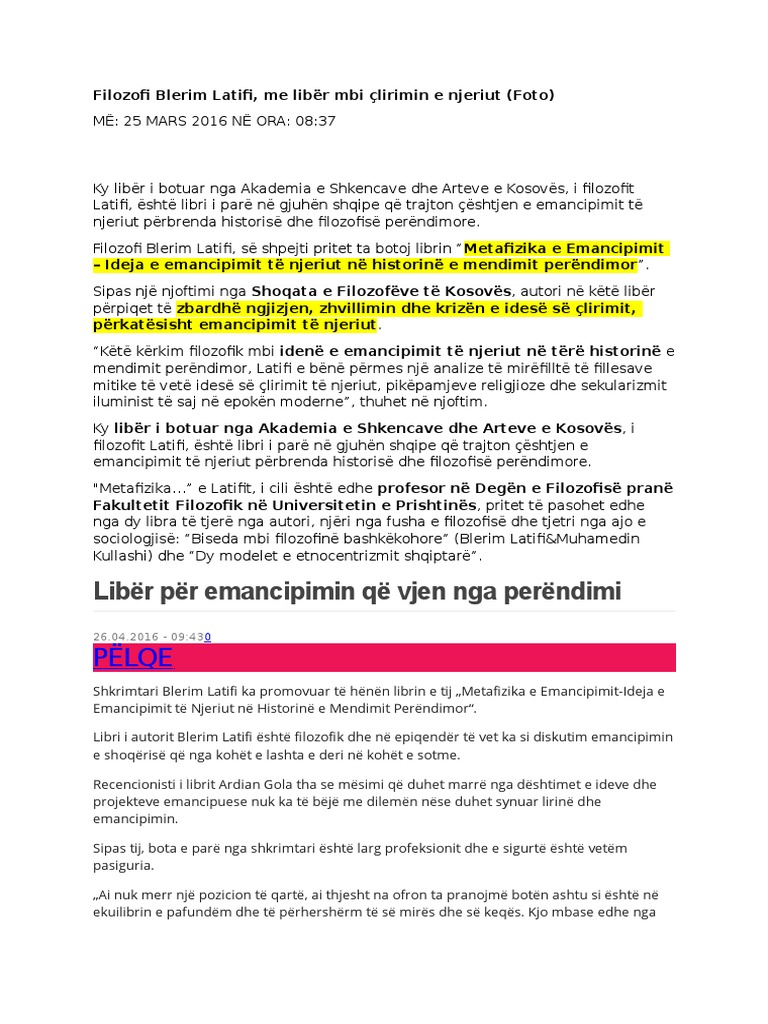 Filozofi Blerim Latifi | PDF