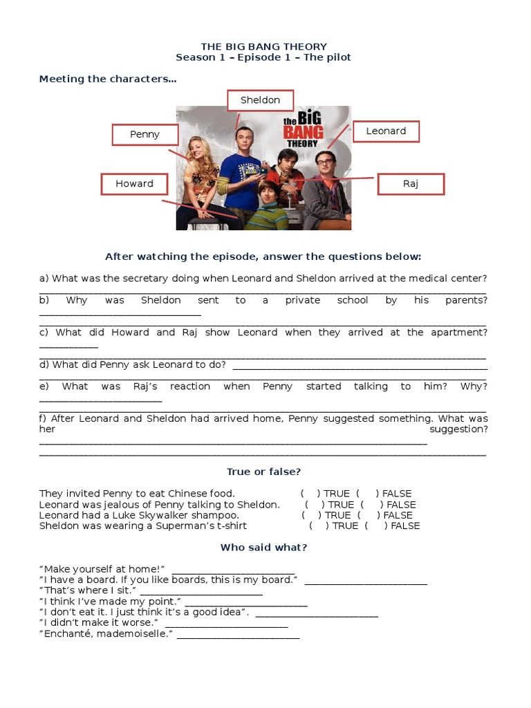 The Big Bang Theory - Season 1 - Episode 1 | PDF