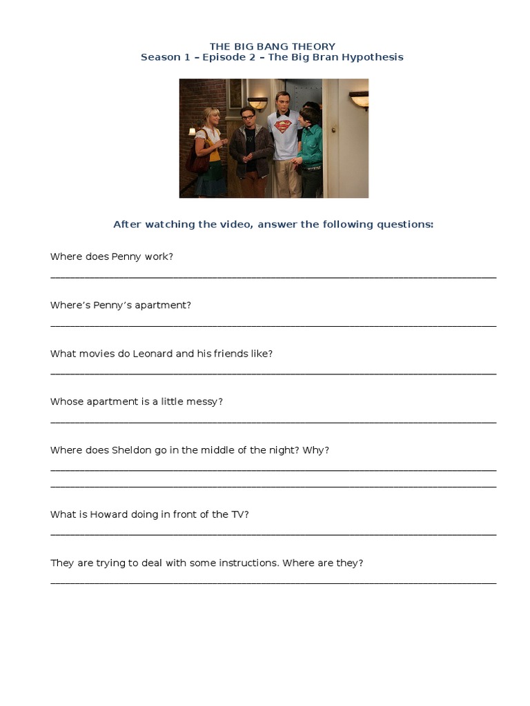 The Big Bang Theory - Season 1 - Episode 2 | PDF