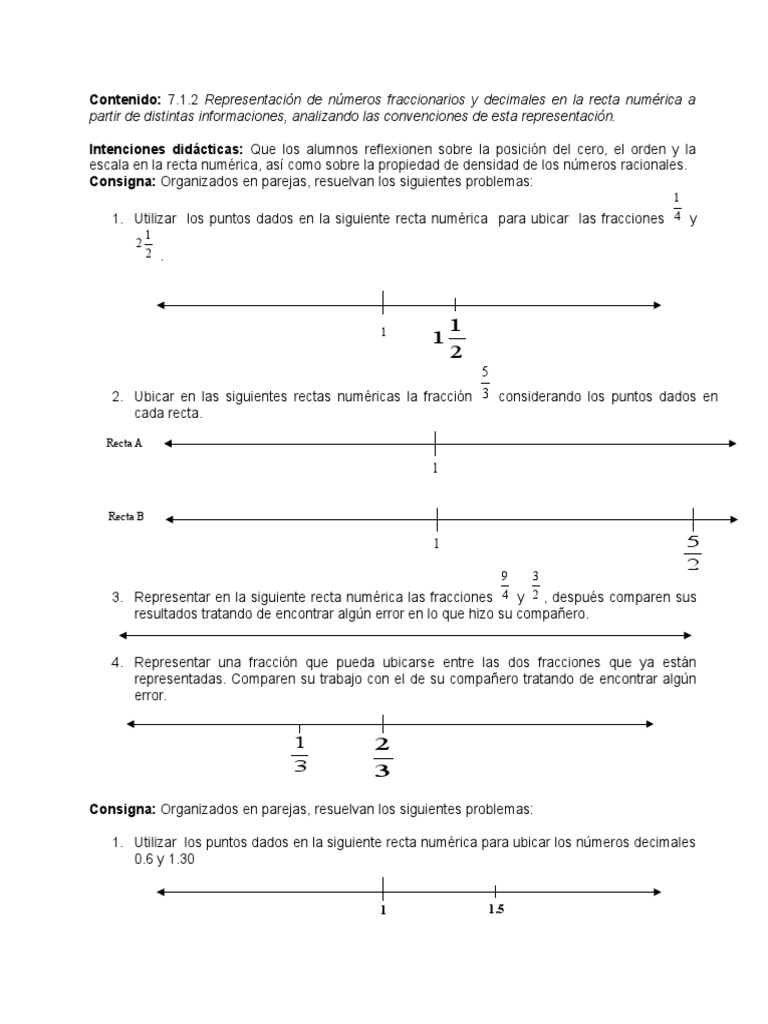 Fracciones en La Recta | PDF | Métodos y materiales de enseñanza