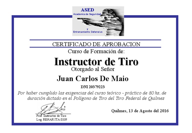 Cert Itb Ased de Maio PDF | PDF | Disparo | Deportes