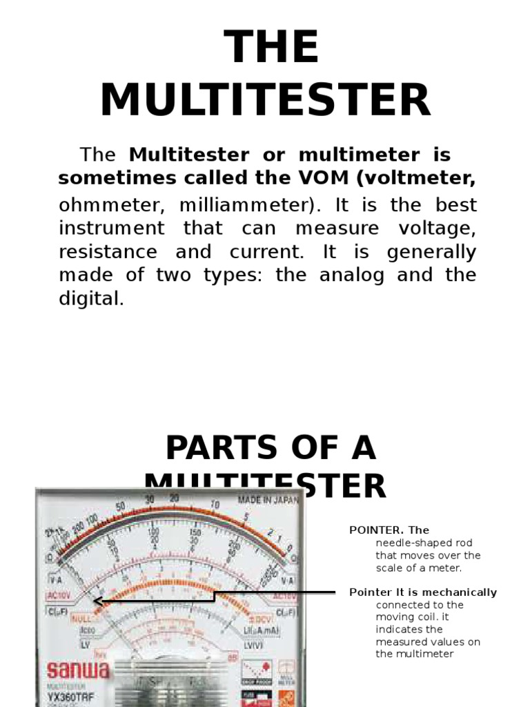 Multitester Components and Functions | PDF | Electrical Engineering ...